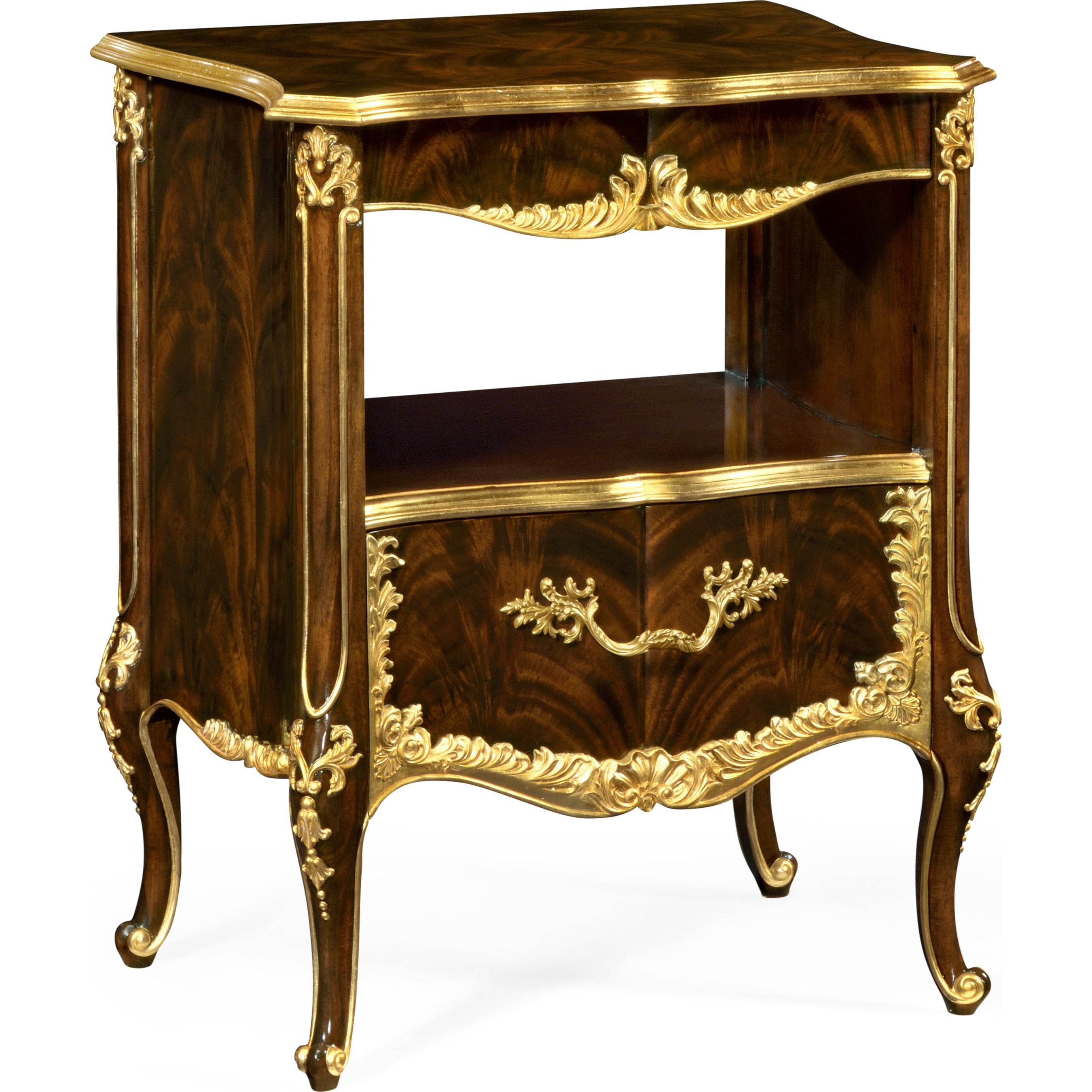 Jonathan Charles Country Farmhouse Mahogany & Gilded Nightstand ...