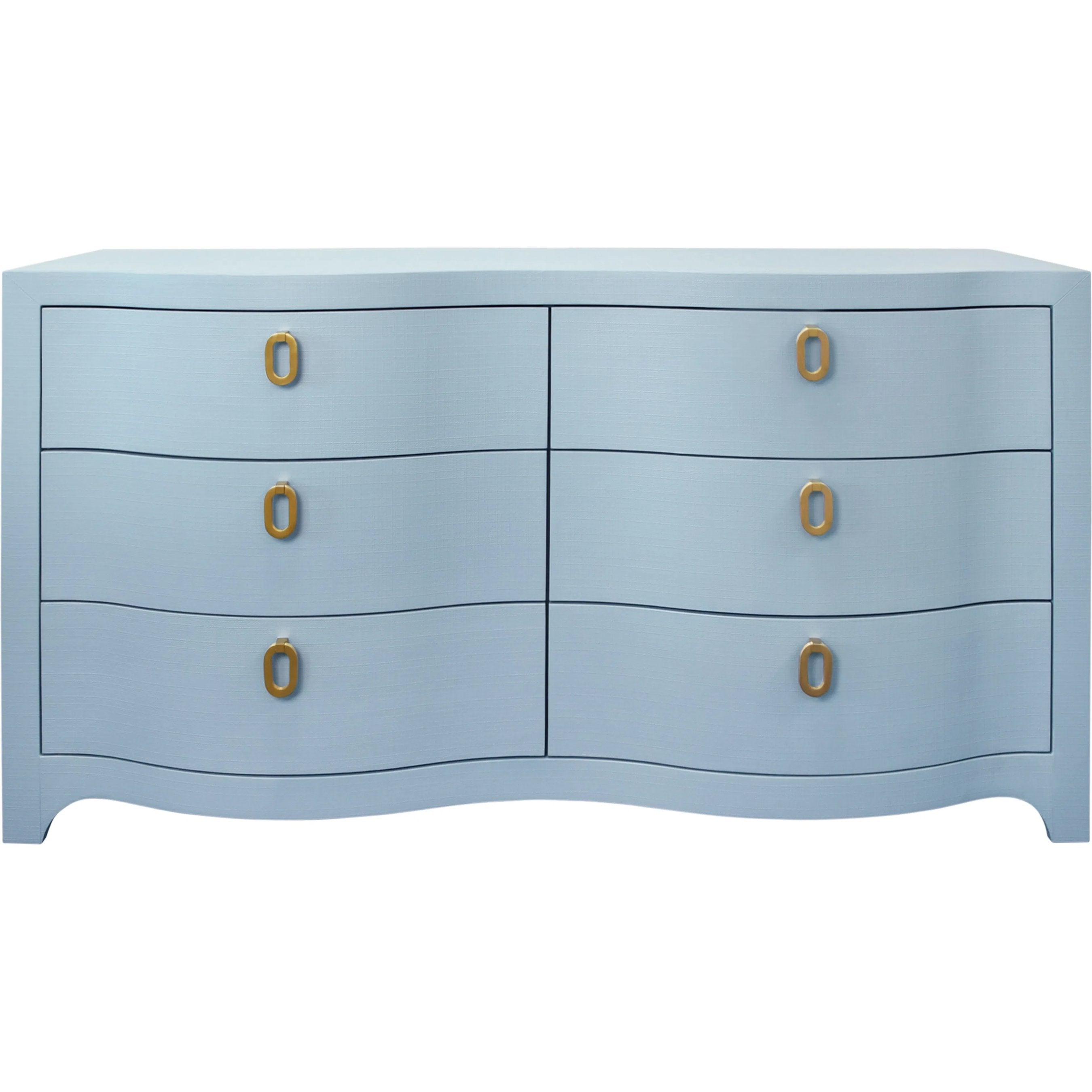 Worlds Away Rosie Curved Front Six Drawer Chest | HedgeApple